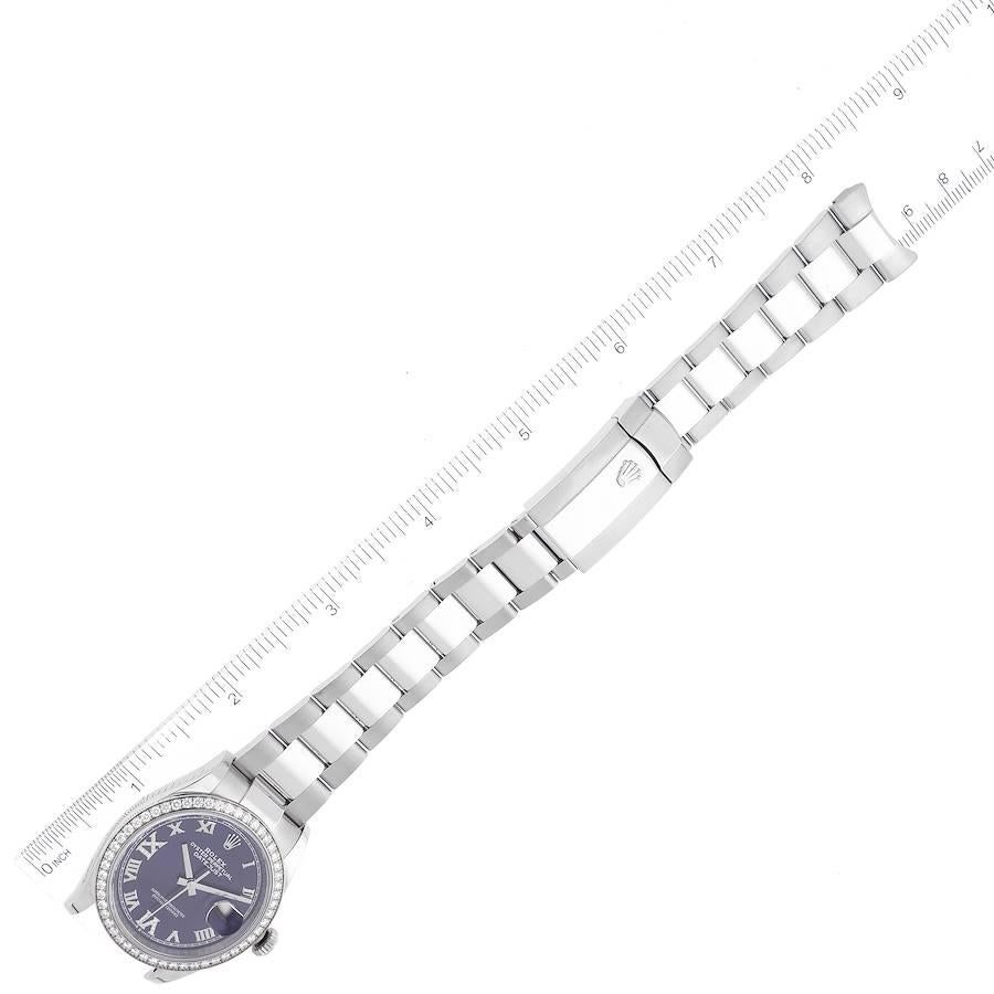 Rolex Datejust Steel Purple Diamond Dial Bezel Mens Watch 126284 at ...