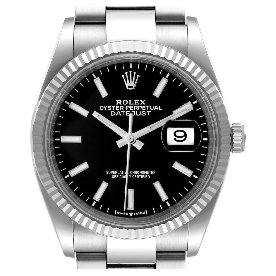 Rolex Datejust Steel White Gold Silver Dial Men’s Watch 126234 Box Card ...