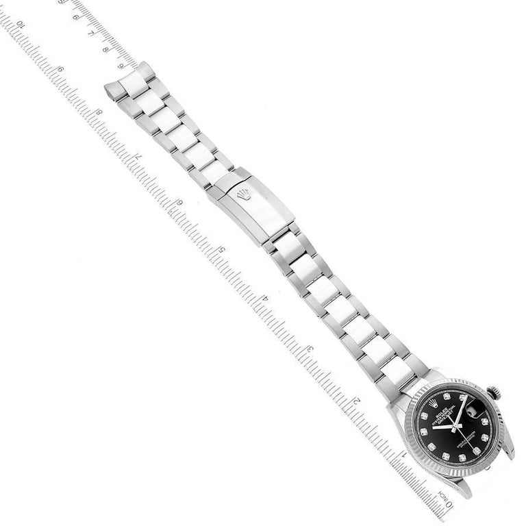 Rolex Datejust Steel White Gold Black Diamond Dial Mens Watch 126234 ...