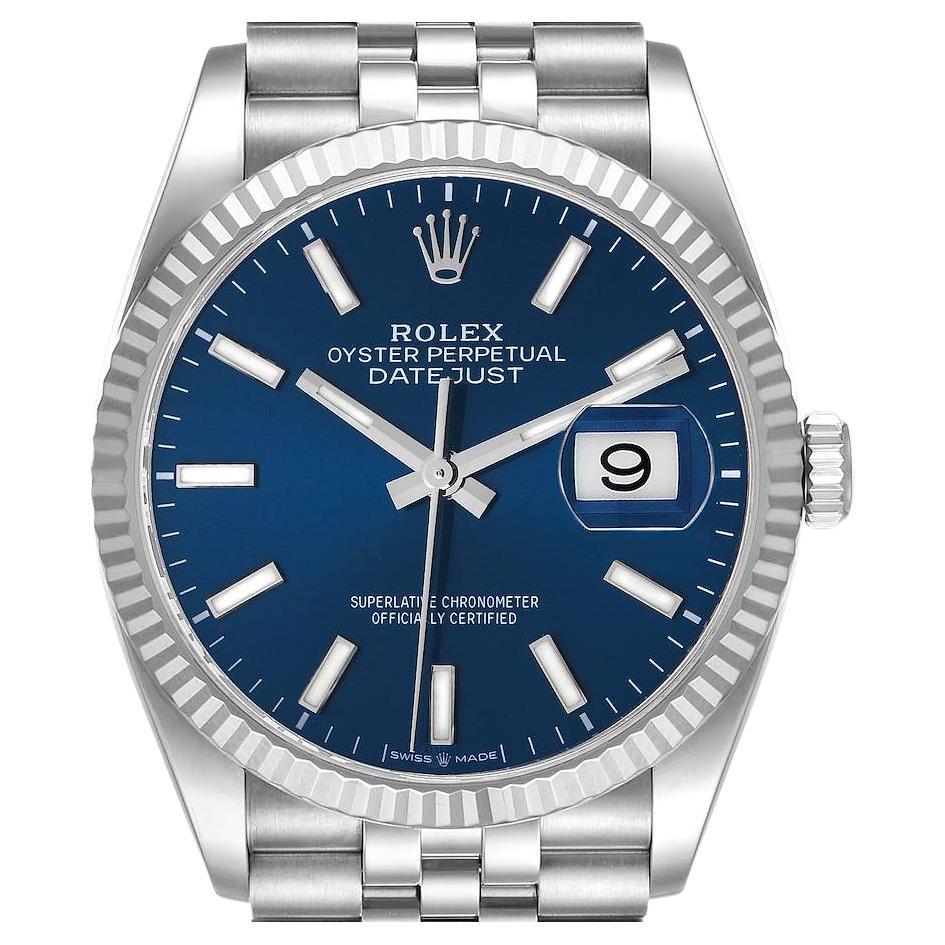 Rolex Datejust Steel White Gold Silver Dial Men’s Watch 126234 Box Card ...