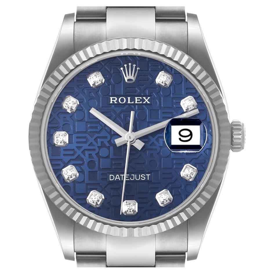 Rolex Datejust Steel White Gold Silver Dial Men’s Watch 126234 Box Card ...