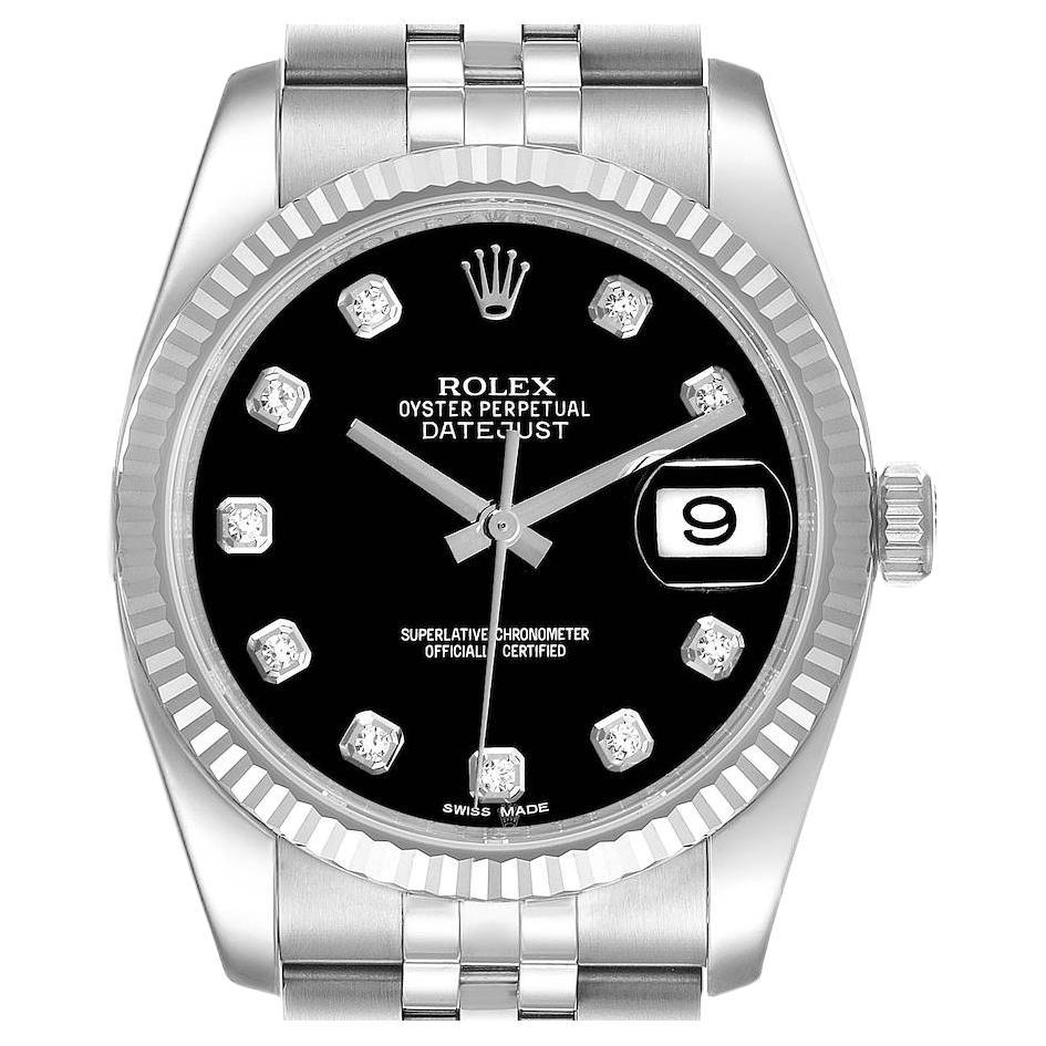 Rolex 116234 Datejust Blue Diamond Dial at 1stDibs