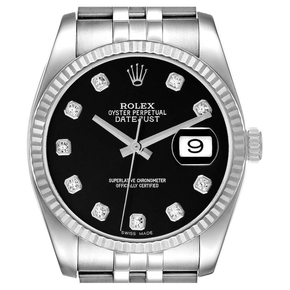 Rolex Datejust Steel White Gold White Roman Dial Mens Watch 116234 at ...