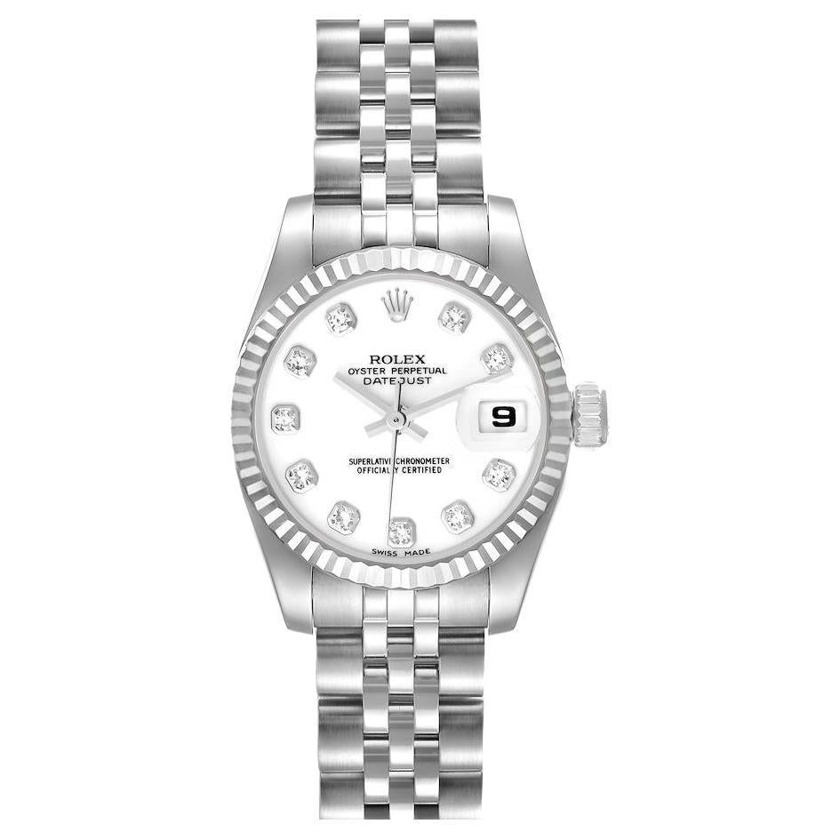 Rolex Ladies Datejust 179174 904L Steel White Roman Diamond Watch For ...