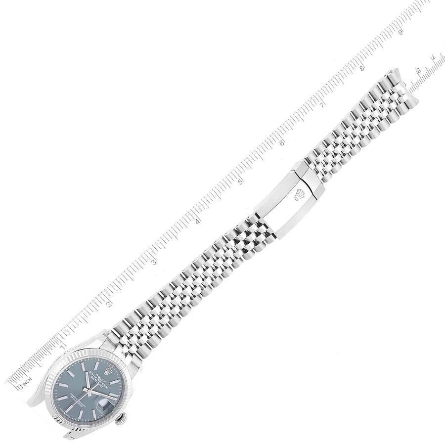 Rolex Datejust Steel White Gold Mint Green Dial Mens Watch 126234 Box ...