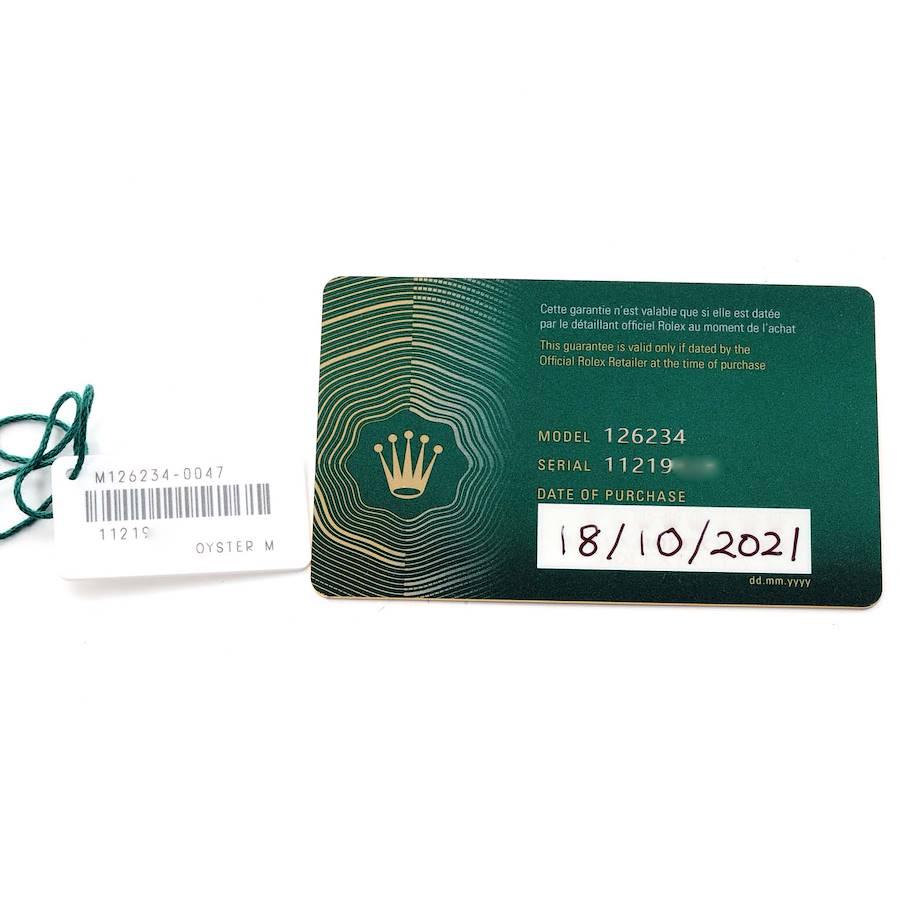 Rolex Datejust Steel White Gold Olive Green Palm Dial Mens Watch 126234 ...