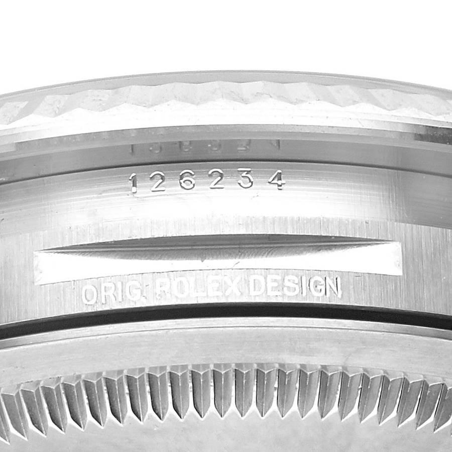 Rolex Datejust Steel White Gold Olive Green Palm Dial Mens Watch 126234 ...