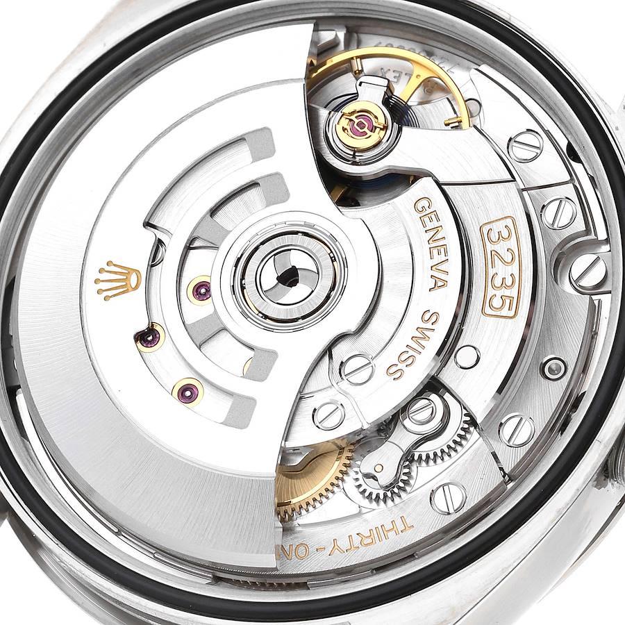 Rolex Datejust Steel White Gold Olive Green Palm Dial Mens Watch 126234 ...