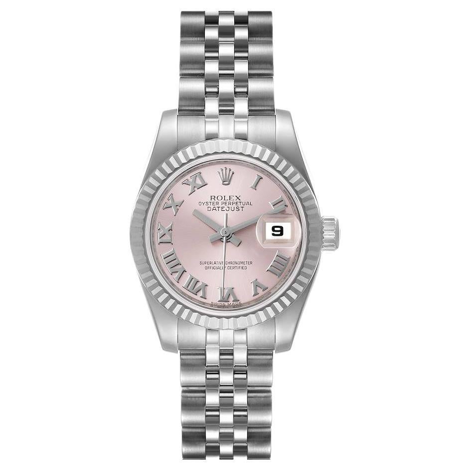 Rolex Datejust Steel White Gold Silver Dial Ladies Watch 179174 Box ...