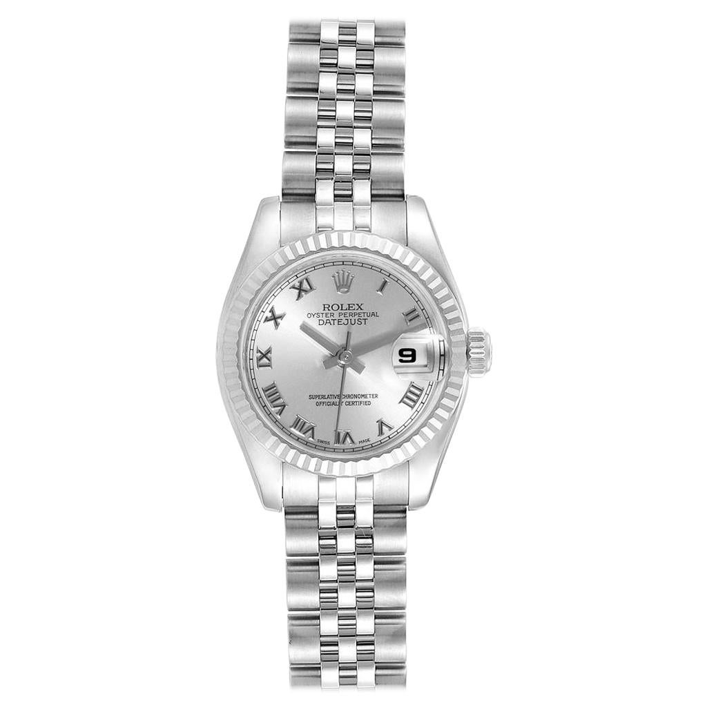 Rolex Datejust Steel White Gold Rhodium Roman Dial Ladies Watch 179174 ...