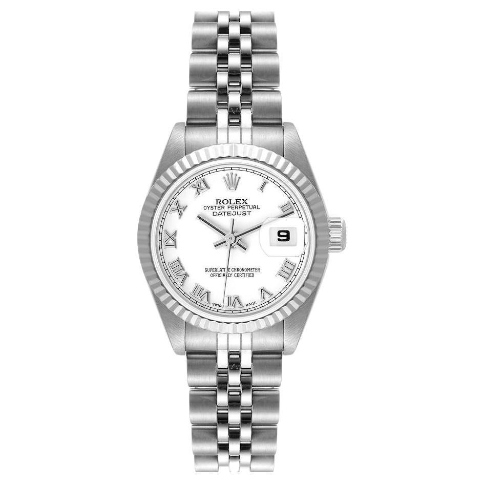 Rolex Datejust 26 Steel White Gold Silver Dial Ladies Watch 79174 Box ...