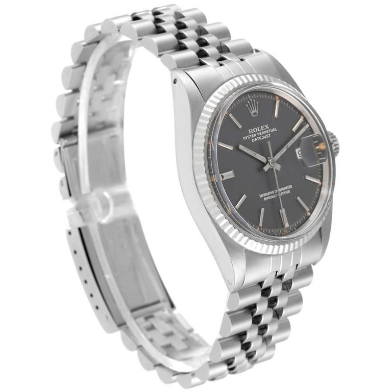 Rolex Datejust Steel White Gold Sigma Grey Ghost Dial Vintage Mens ...