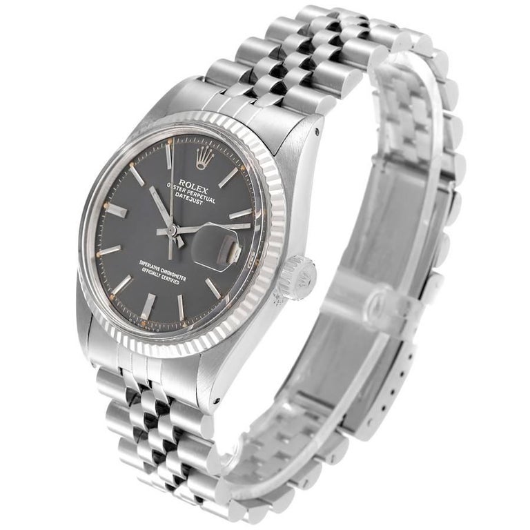 Rolex Datejust Steel White Gold Sigma Grey Ghost Dial Vintage Mens ...