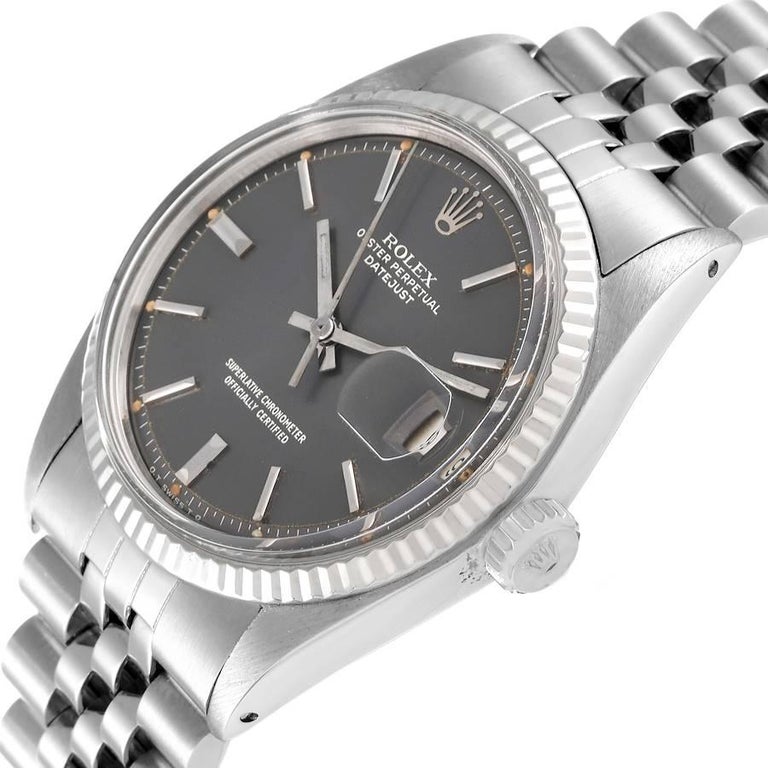 Rolex Datejust Steel White Gold Sigma Grey Ghost Dial Vintage Mens ...