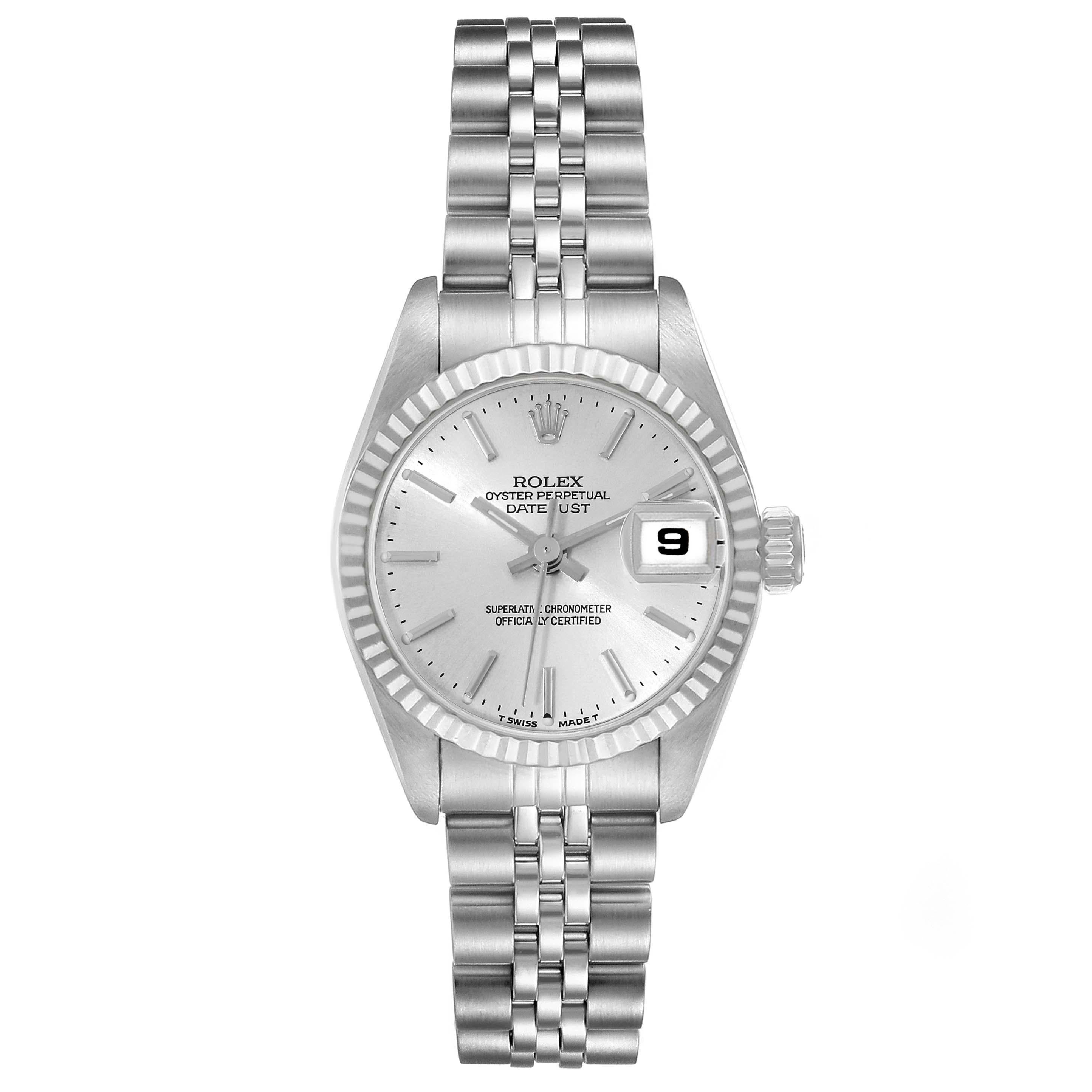 Rolex Datejust Steel White Gold Silver Dial Ladies Watch 69174 at ...