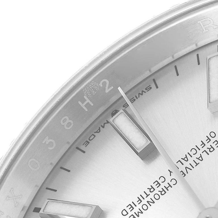 Rolex Datejust Steel White Gold Silver Dial Mens Watch 126234 Box Card ...