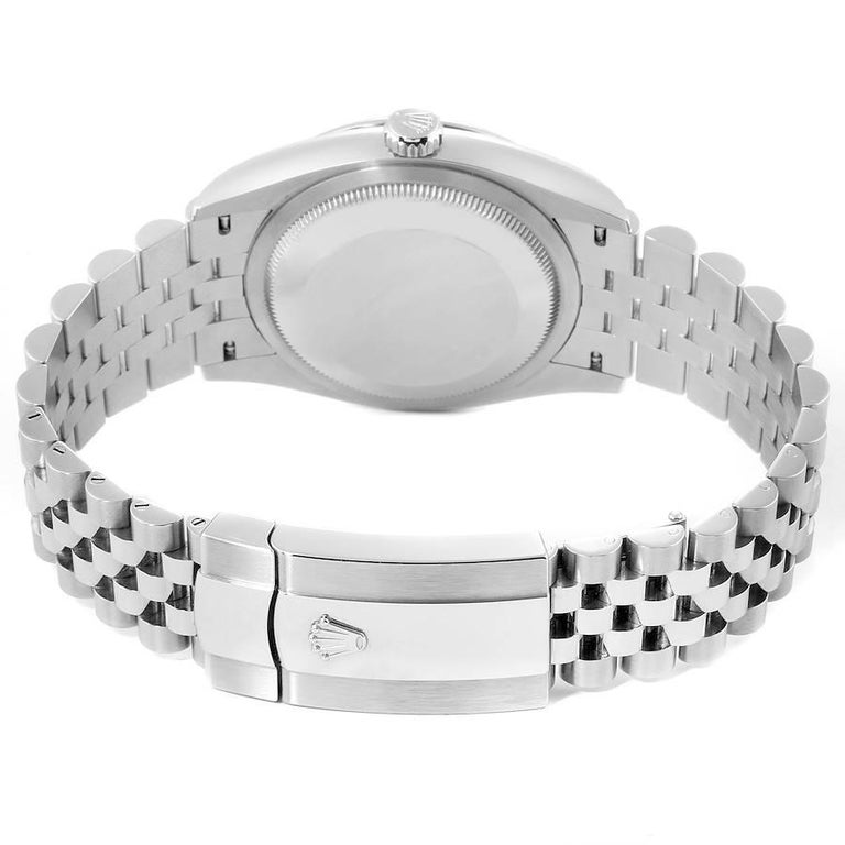 Rolex Datejust Steel White Gold Silver Dial Men’s Watch 126234 Box Card ...