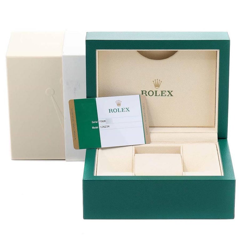 Rolex Datejust Steel White Gold Silver Dial Men’s Watch 126234 Box Card ...