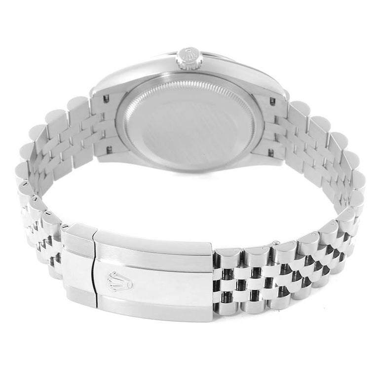Rolex Datejust Steel White Gold Silver Dial Mens Watch 126234 Box Card ...