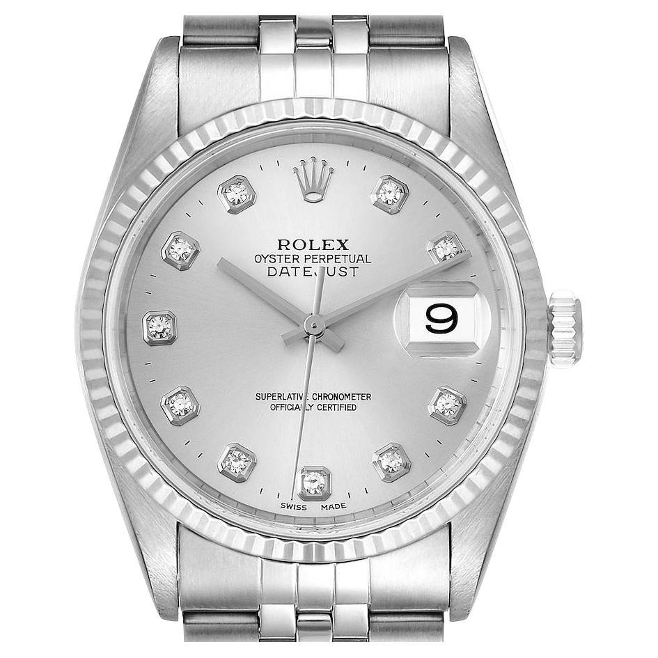 Rolex Montre Datejust en acier et or blanc avec cadran en diamants et ...