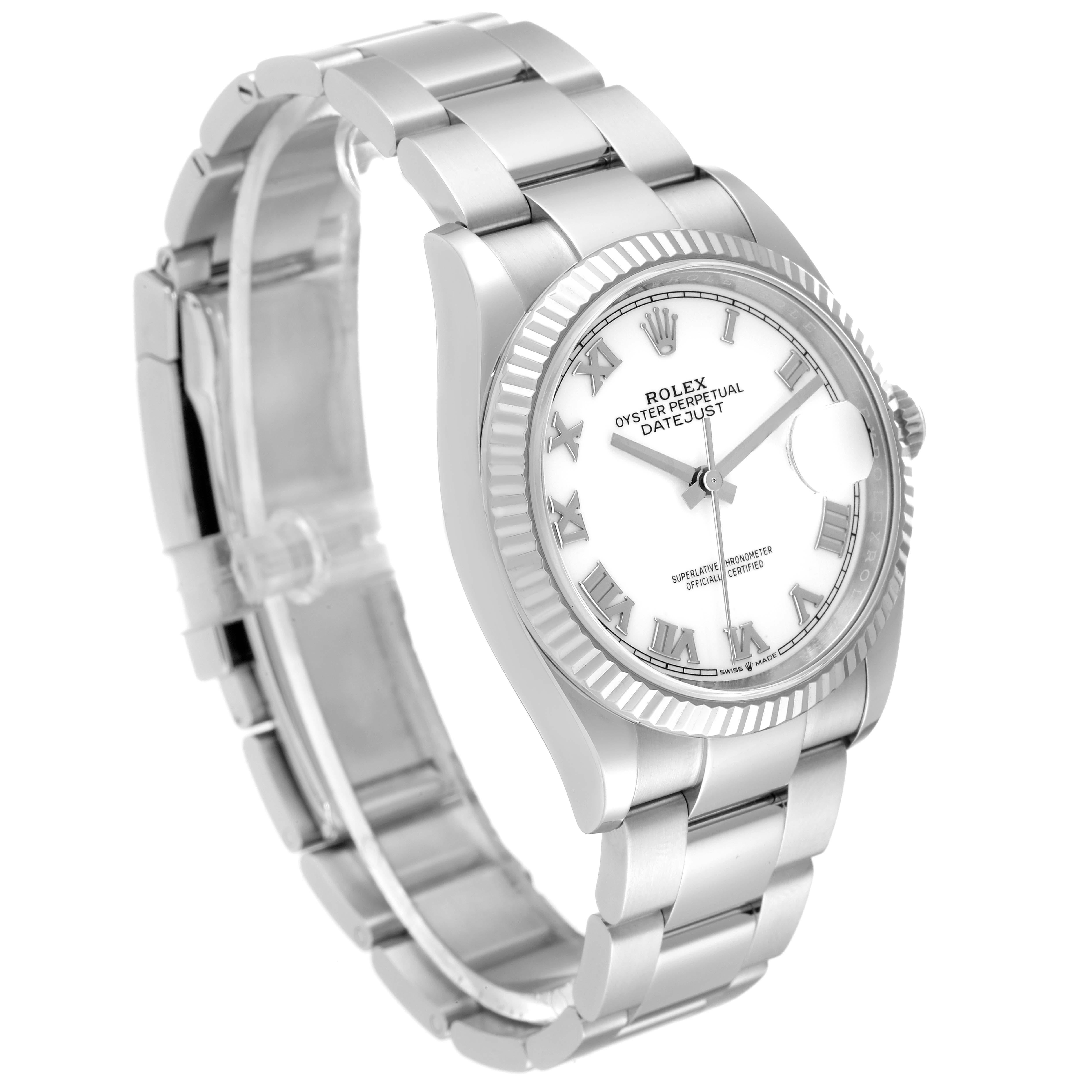 Rolex Datejust Steel White Gold White Dial Mens Watch 126234 Box Card ...