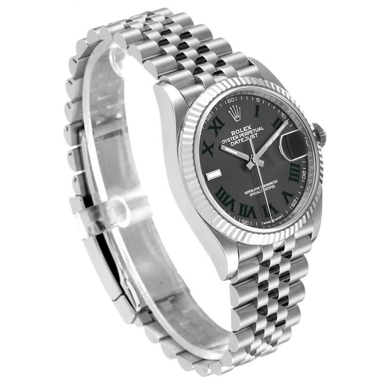 Rolex Datejust Steel White Gold Wimbledon Dial Mens Watch 126234 Box ...