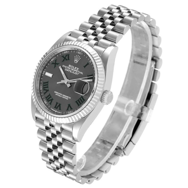 Rolex Datejust Steel White Gold Wimbledon Dial Mens Watch 126234 Box ...