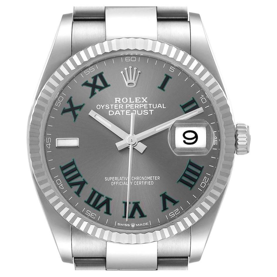 Rolex Datejust Steel White Gold Silver Dial Men’s Watch 126234 Box Card ...