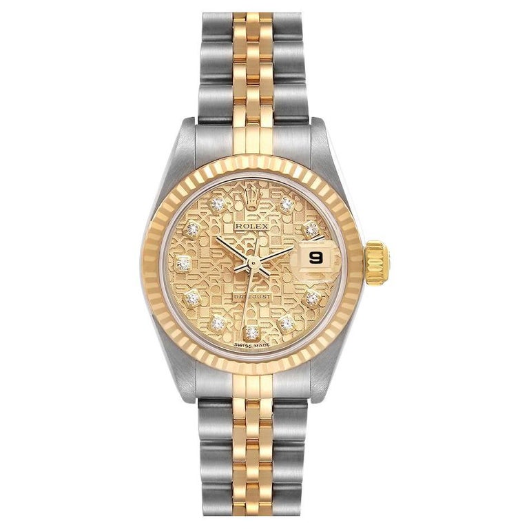 Rolex Datejust Steel Yellow Gold Anniversary Diamond Dial Ladies Watch ...