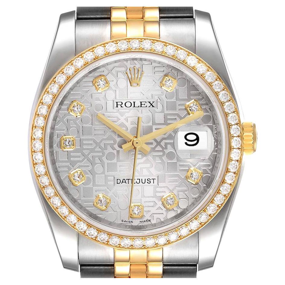 Rolex Datejust Steel Yellow Gold Anniversary Diamond Men's Watch 116243 ...