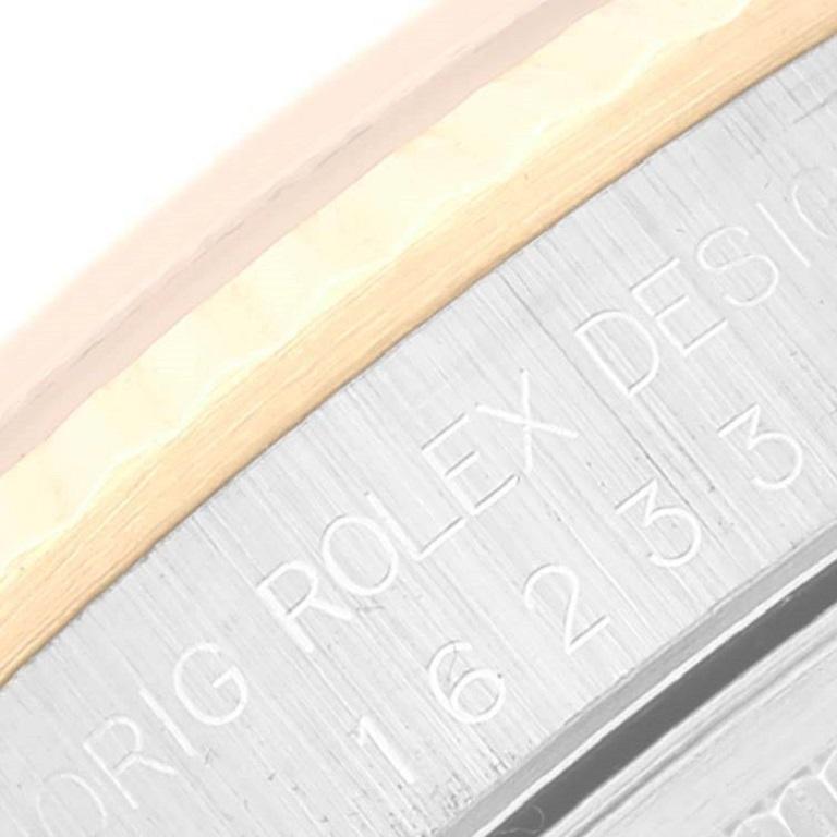 Rolex Datejust Steel Yellow Gold Black Dial Mens Watch 16233 Box Papers ...