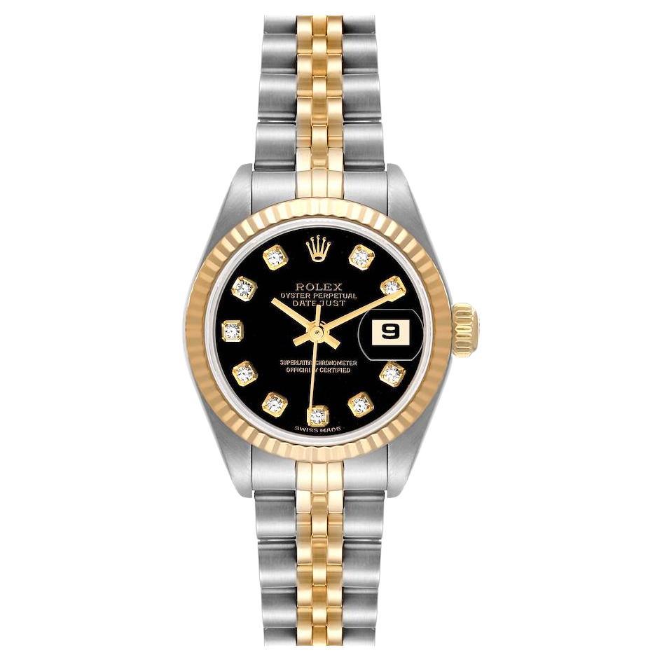 Rolex Datejust 28 Steel Yellow Gold Lilac Diamond Dial Ladies Watch ...