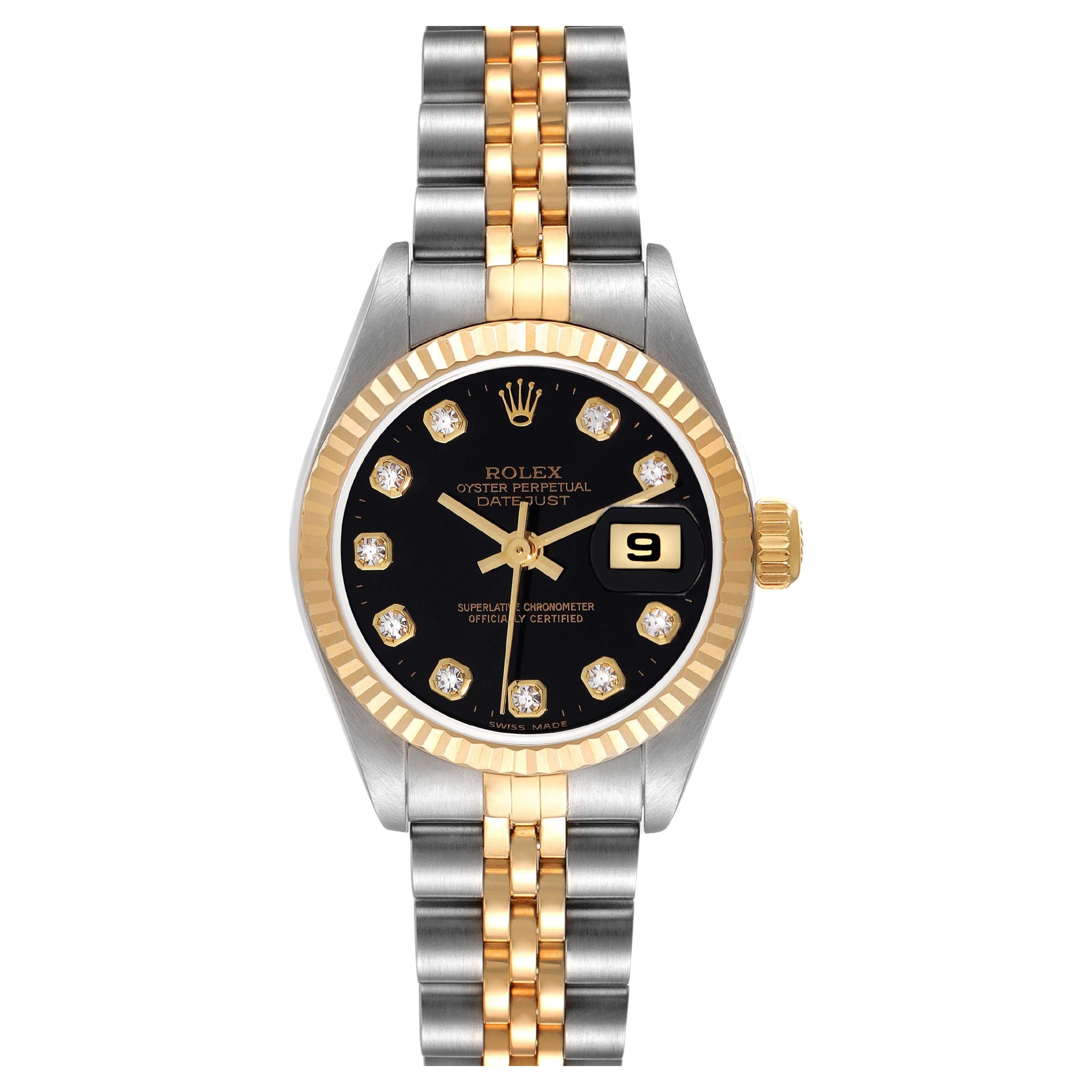 Rolex Datejust Steel Yellow Gold Diamond Dial Ladies Watch 79173 For ...