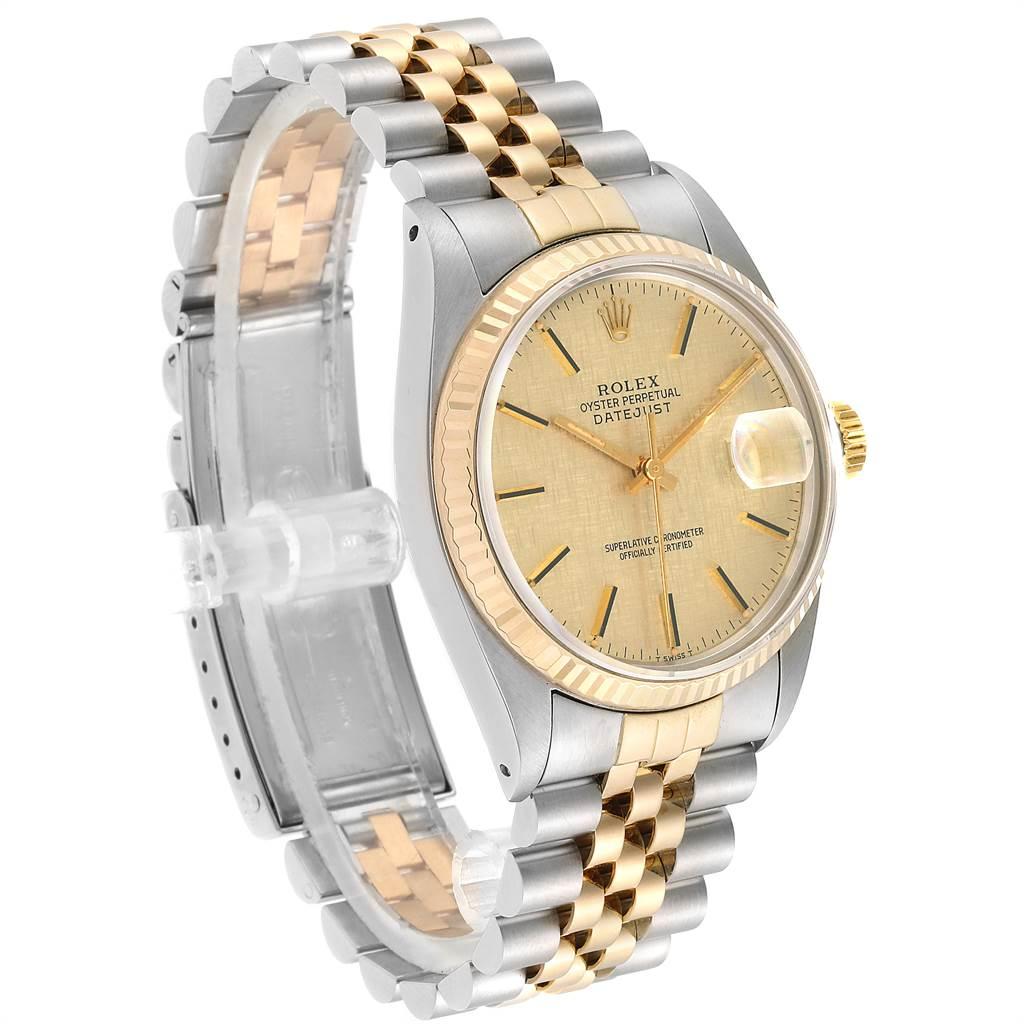 Rolex Datejust Steel Yellow Gold Brick Dial Vintage Men's Watch 16013 ...