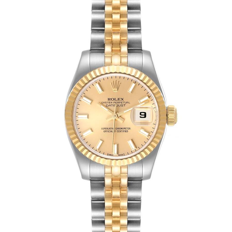Rolex Datejust Steel Yellow Gold Mother of Pearl Rubies Ladies Watch ...