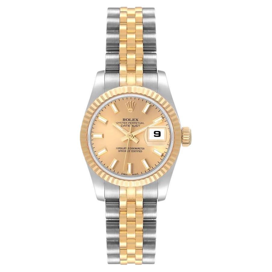 Rolex Datejust 179173 Champagne Jubilee Diamond Dial Steel 18K Gold ...
