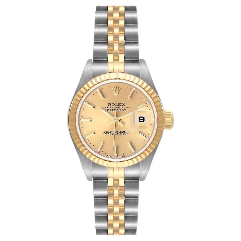 Rolex Datejust Steel Yellow Gold White Diamond Dial Ladies Watch 79173 ...