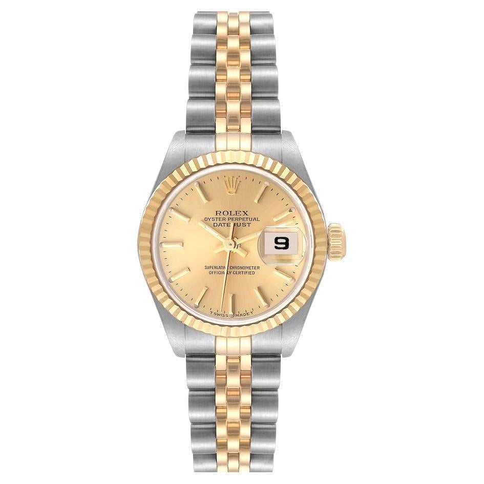 Rolex Datejust Steel Yellow Gold White Diamond Dial Ladies Watch 79173 ...