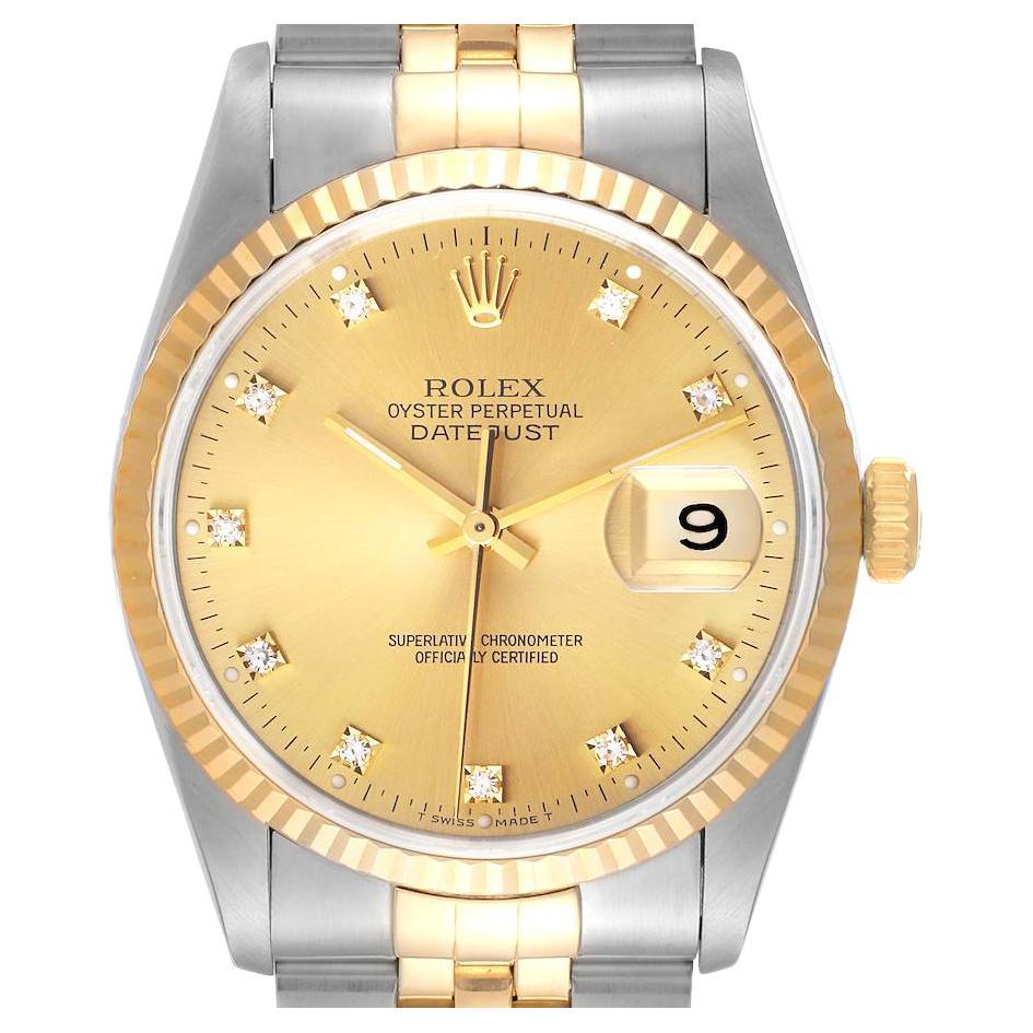 Rolex Datejust 16233, Champagne Dial, Certified and Warranty at 1stDibs
