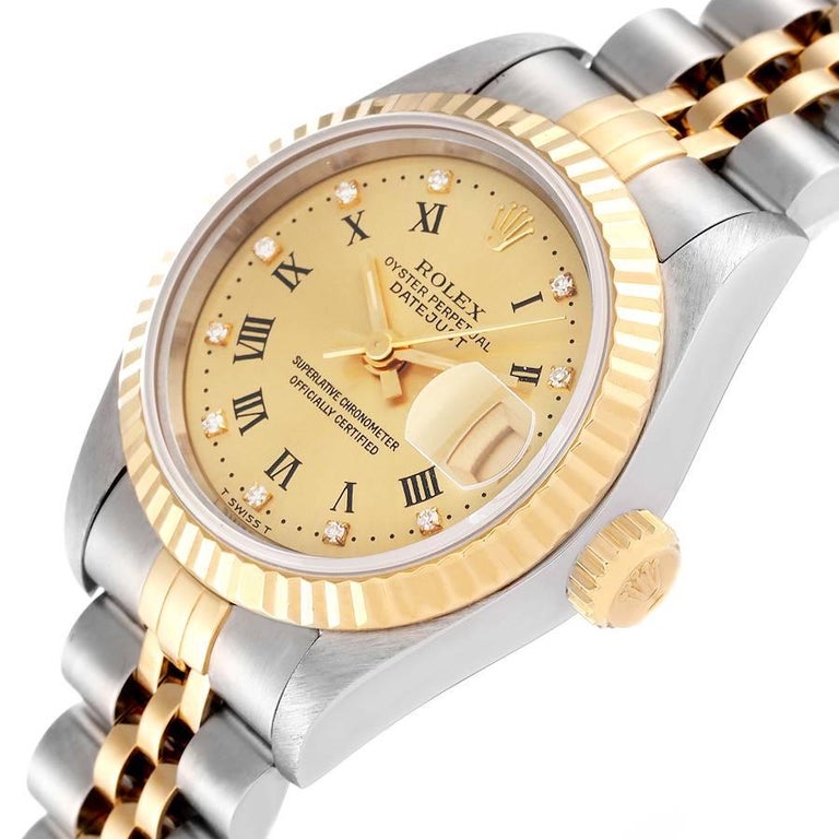 Rolex Datejust Champagner-Diamant-Zifferblattuhr 69173 aus Stahl und ...