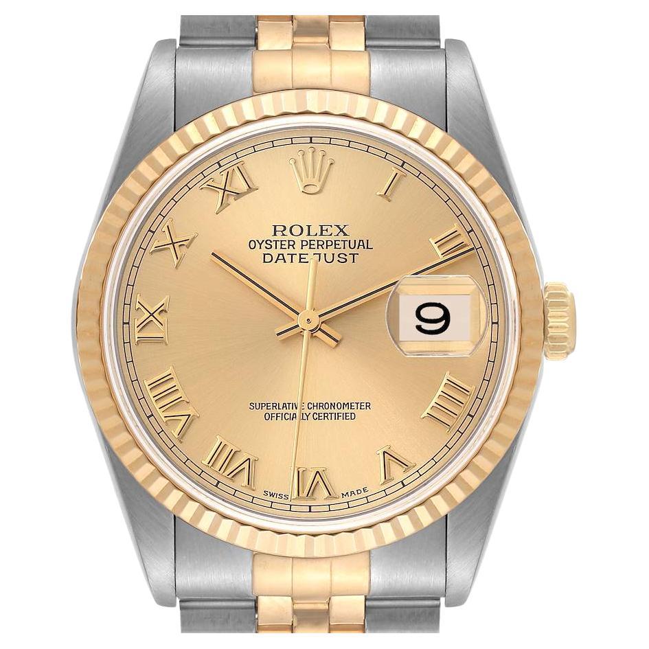 Rolex Datejust Steel Yellow Gold MOP Roman Dial Watch 16233 For Sale at ...