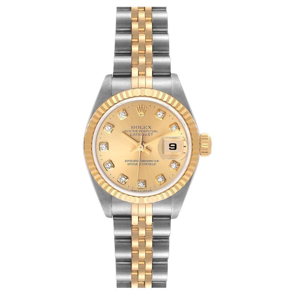 Rolex Datejust Steel Yellow Gold Diamond Dial Ladies Watch 79173 Box ...