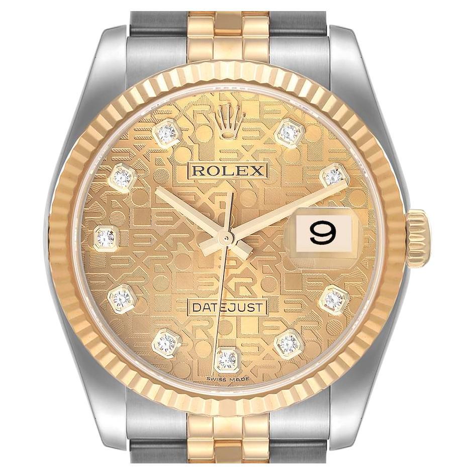 Rolex Datejust 36 Steel Yellow Gold Diamond Men's Watch 116233 Box For ...