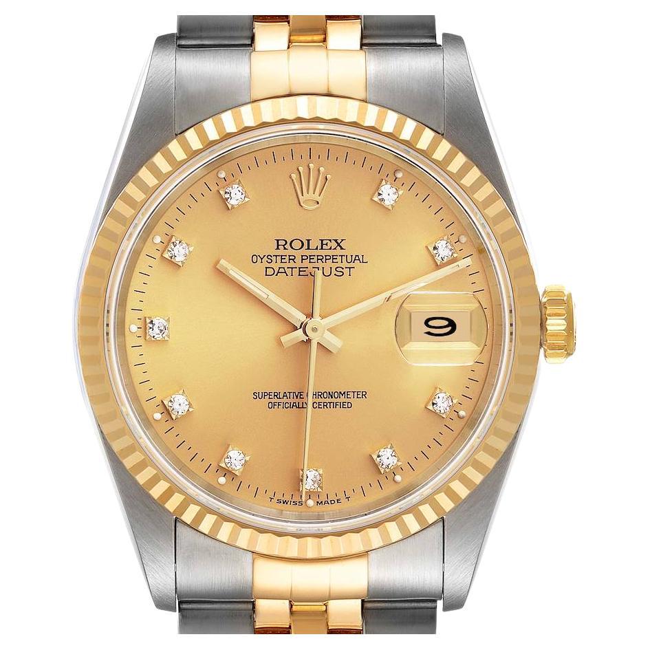 Rolex Datejust Steel Yellow Gold White Dial Mens Watch 16233 For Sale ...