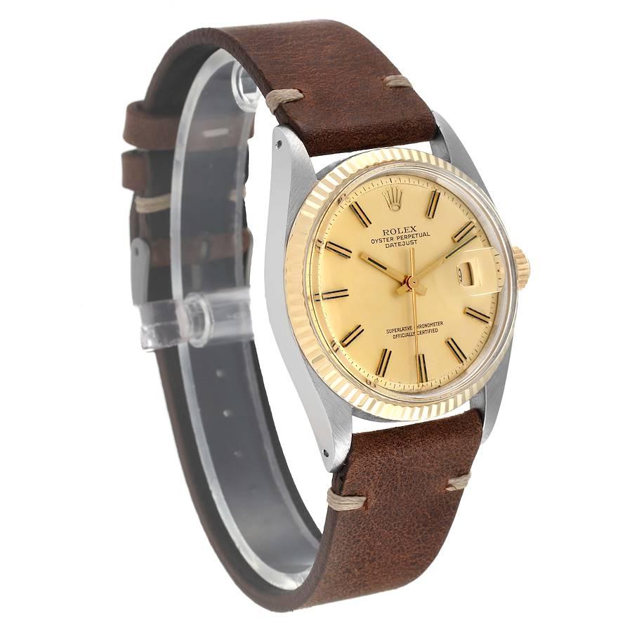 Rolex Datejust Steel Yellow Gold Fat Boy Dial Vintage Mens Watch 1601 ...