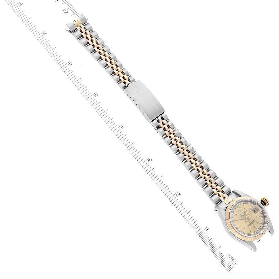 Rolex Datejust Steel Yellow Gold Fluted Bezel Ladies Watch 69173 Box ...