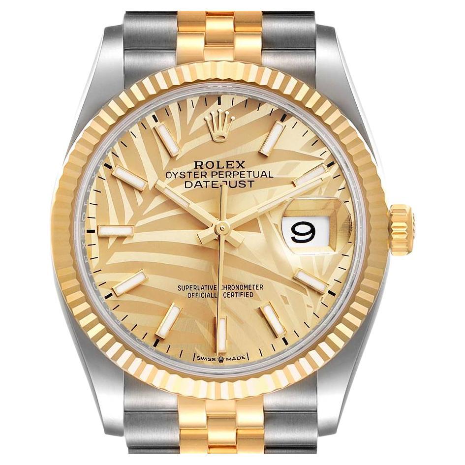 Rolex Datejust Steel 18k Yellow Gold Wimbledon Dial Automatic Watch ...