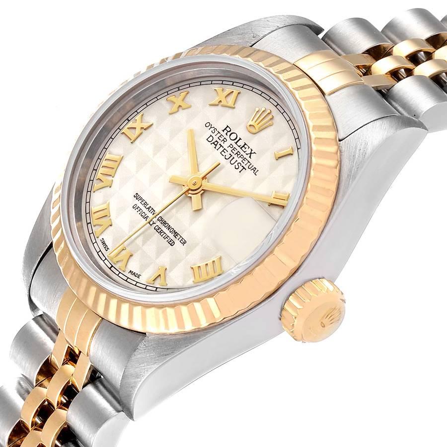 Rolex Datejust Steel Yellow Gold Ivory Pyramid Dial Ladies Watch 69173 ...