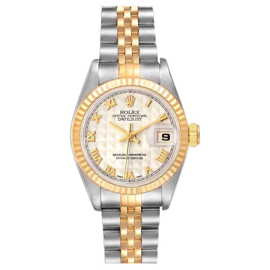 Rolex Ladies Gold Steel Diamond Bezel Dial Datejust Wristwatch, Ref ...
