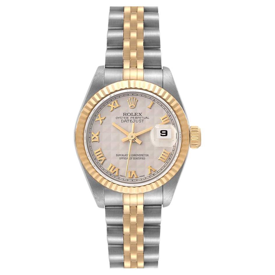 Rolex Datejust Steel Yellow Gold Ivory Pyramid Dial Ladies Watch 69173 ...
